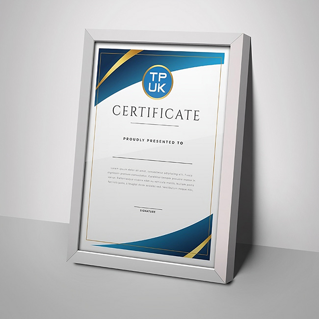 CERTIFICATE printing from £9 | A4 Certificate template