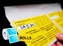 Boiler Service Reminder Labels & Stickers printed on VINYL Rolls